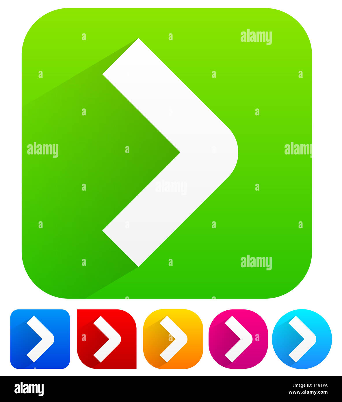 Arrowhead symbol with shadow. 6 different bright backgrounds Stock ...