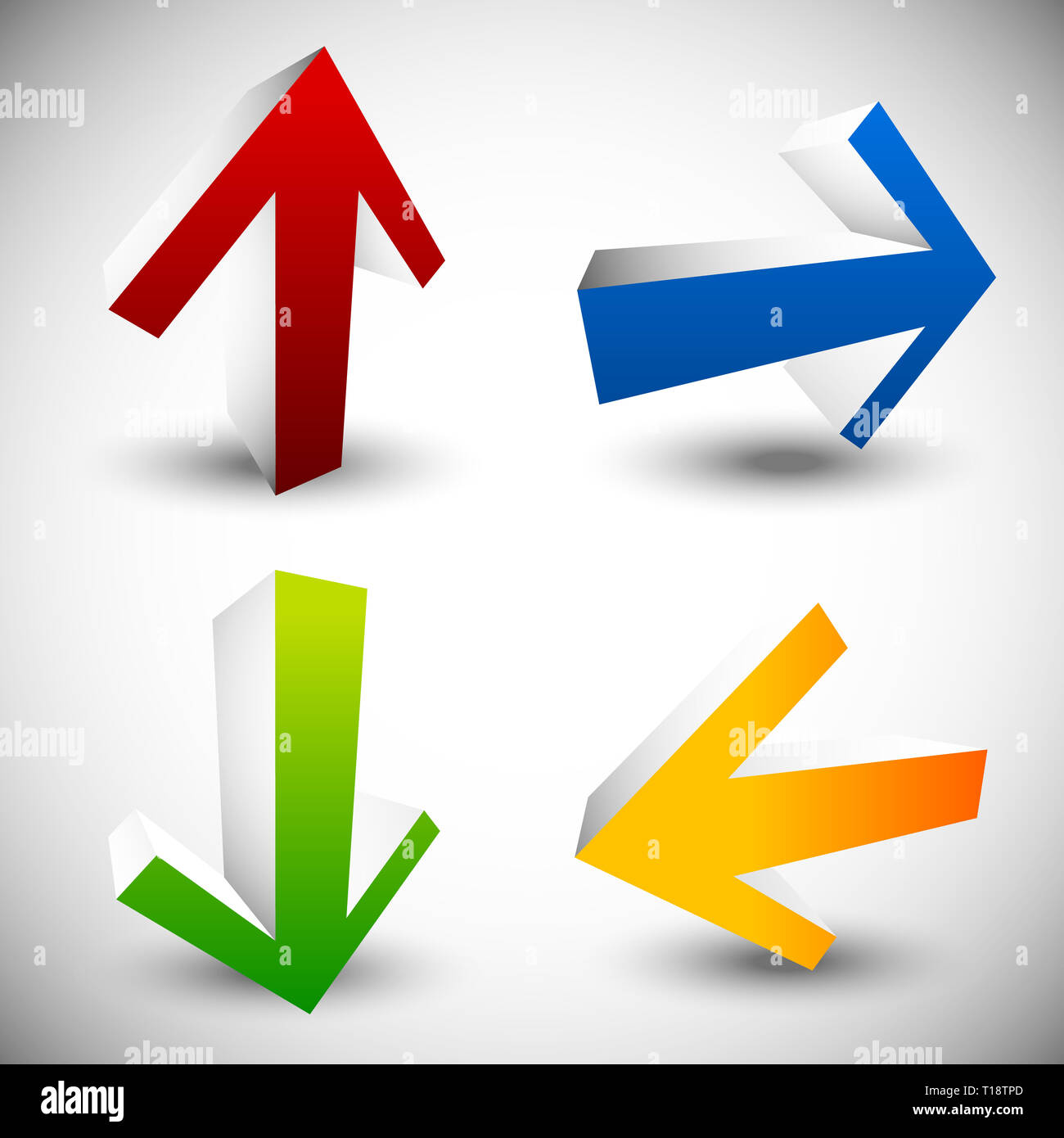 Arrow icons in 4 directions. Up, down, left, right arrows Stock Photo ...