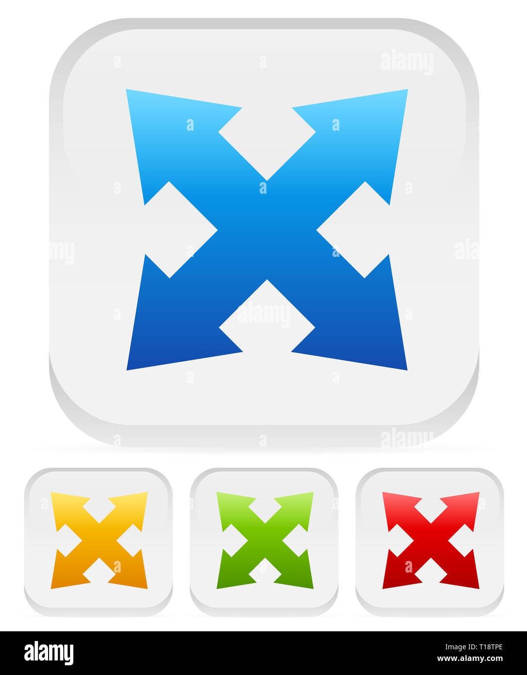 Arrows in 4 direction - extend, resize, enlarge Stock Photo - Alamy