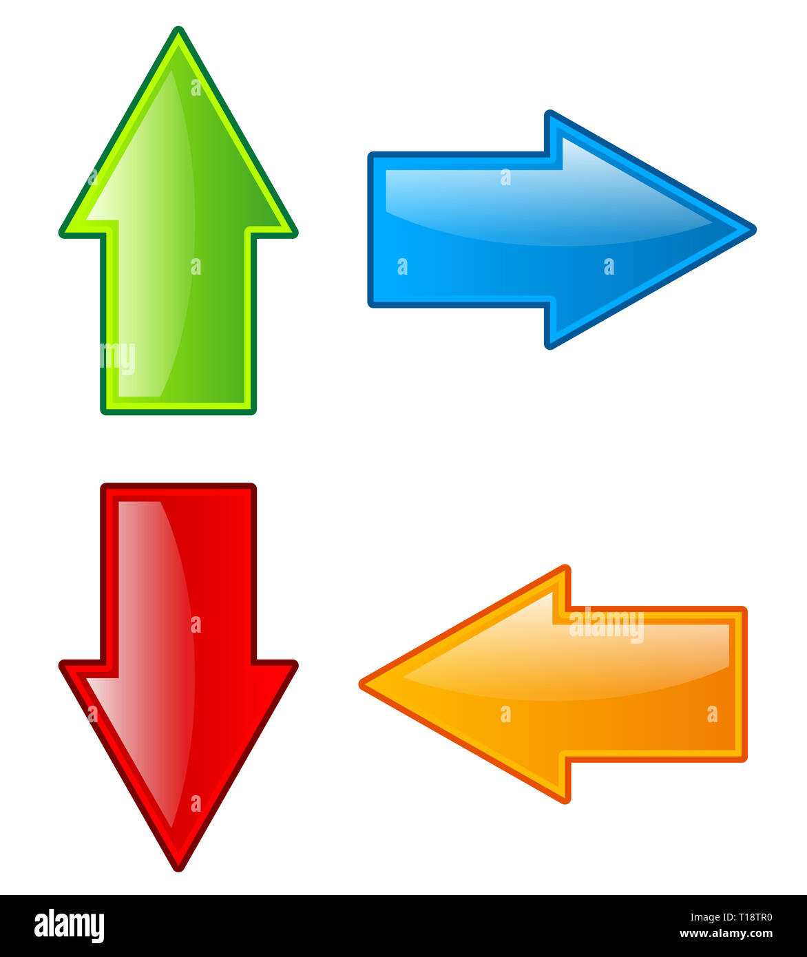 Arrow icons in all direction. Up, down, left, right arrows Stock Photo ...