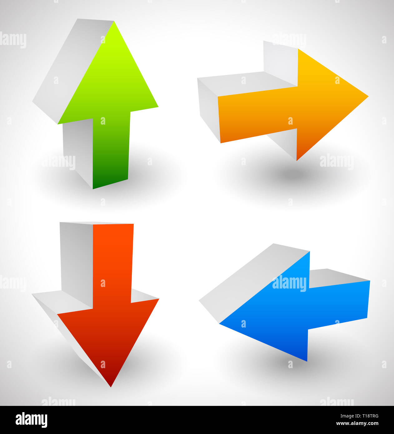 Arrow icons pointing up, down, left and right. Vector graphic Stock ...