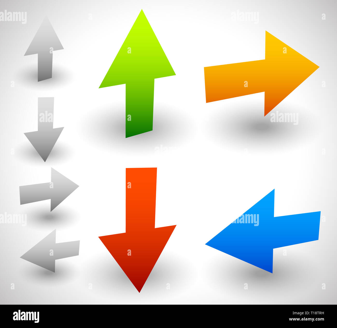 Arrow icons pointing up, down, left and right. Vector graphic Stock ...