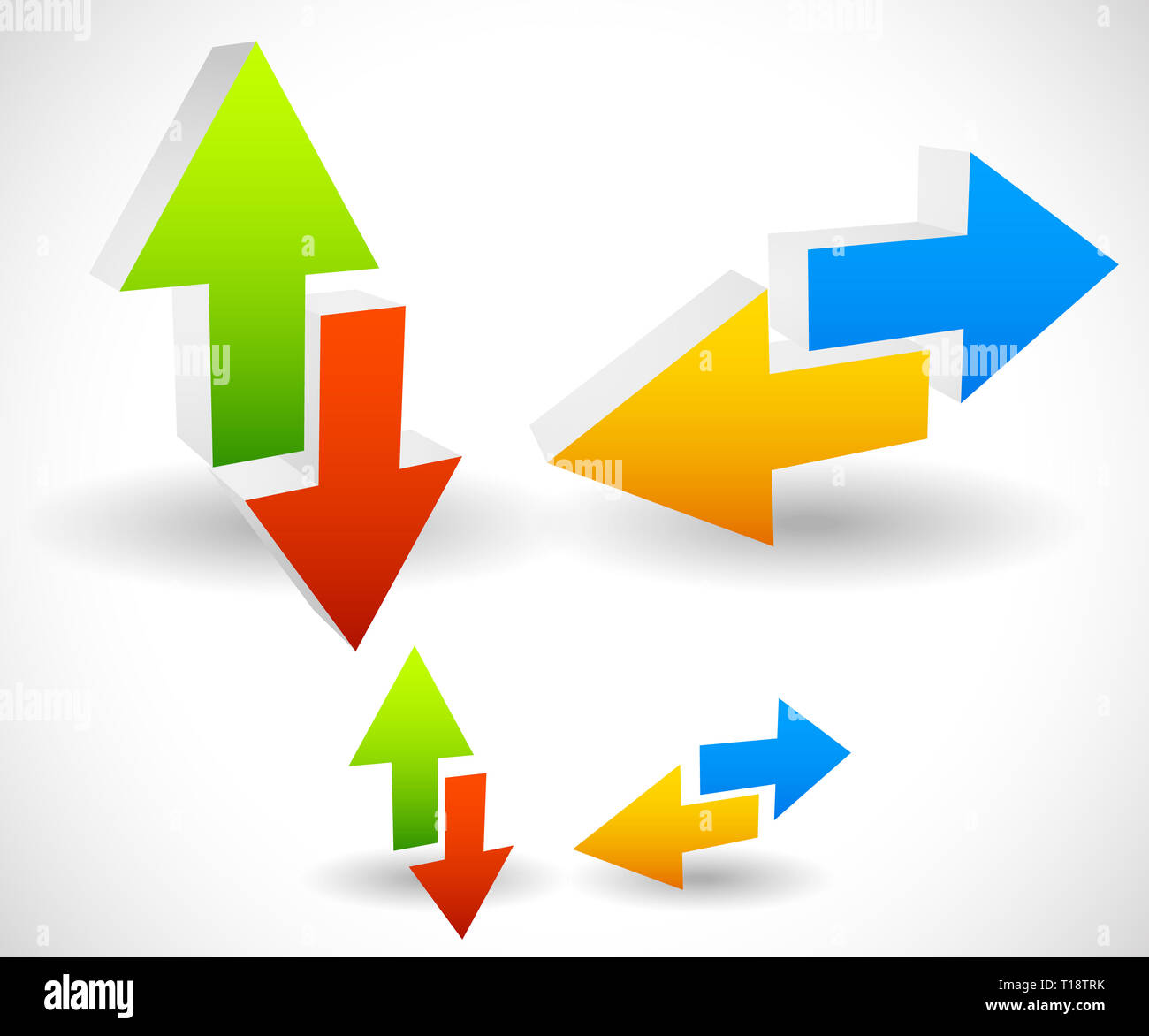 Arrow icons pointing up, down, left and right. Vector graphic Stock ...