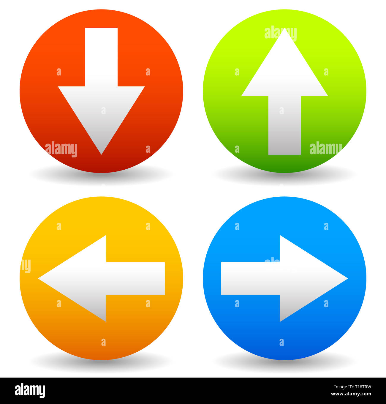 Arrow icons pointing up, down, left and right. Vector graphic Stock ...