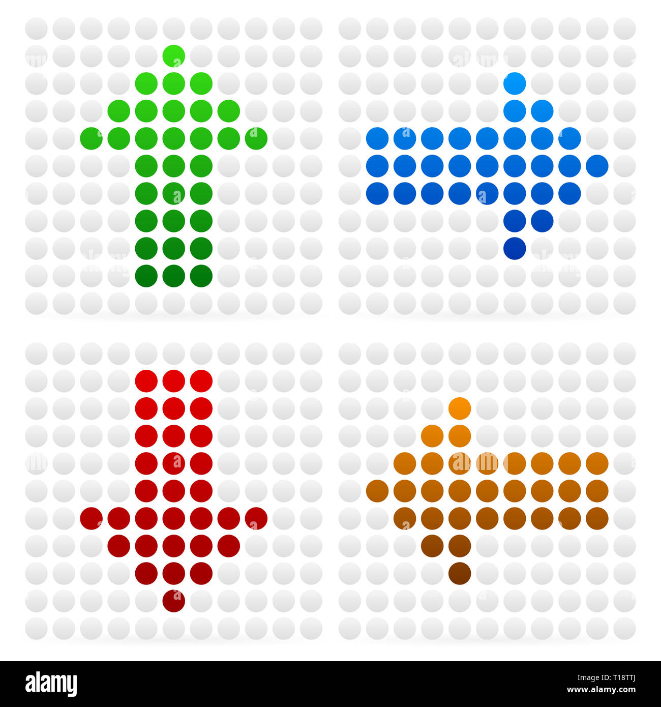 Eps 10 Vector Illustration of Dotted Arrows Pointing in Different ...