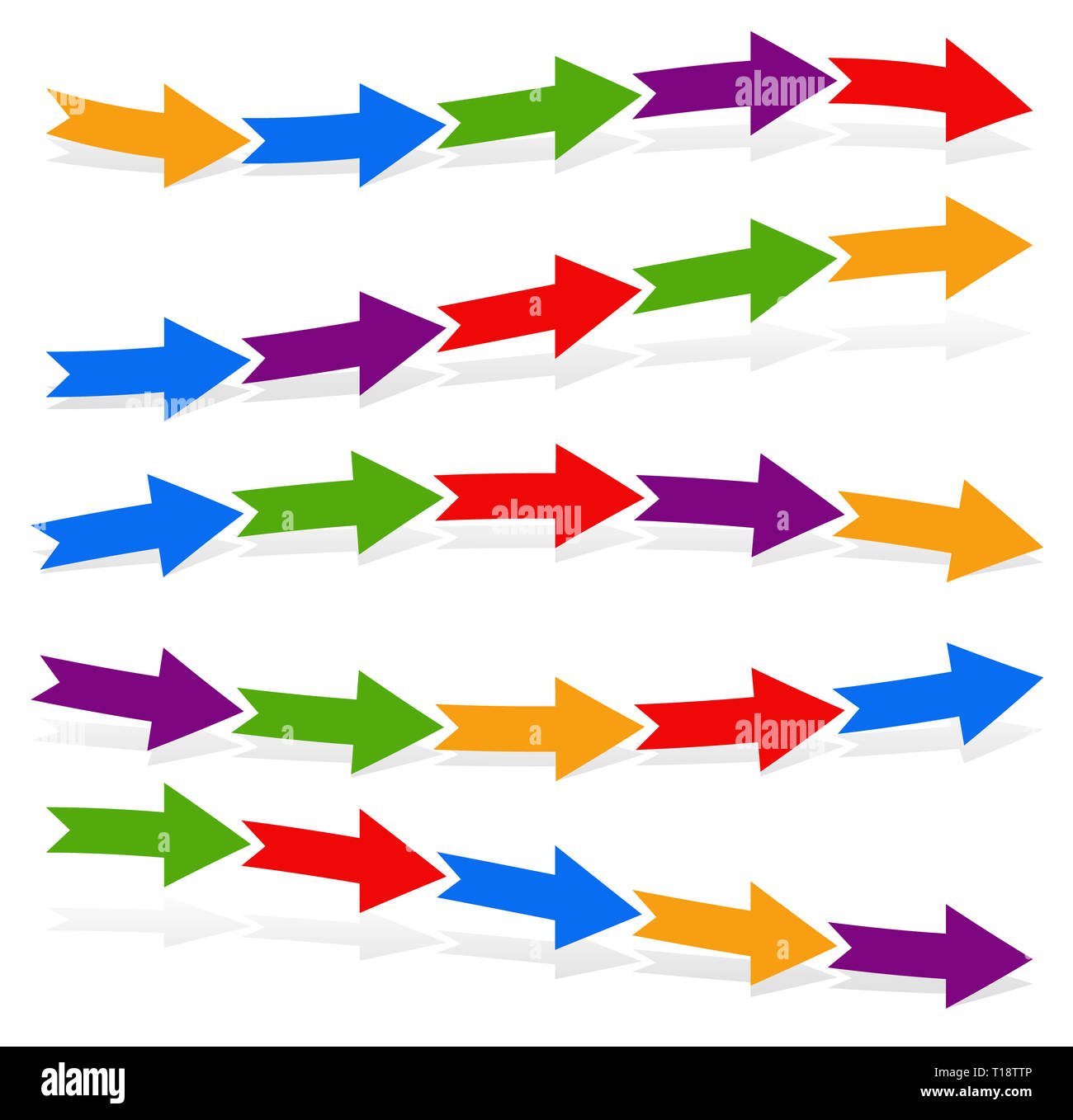 Illustration of multicolored arrows. Sequence, process, continuity ...