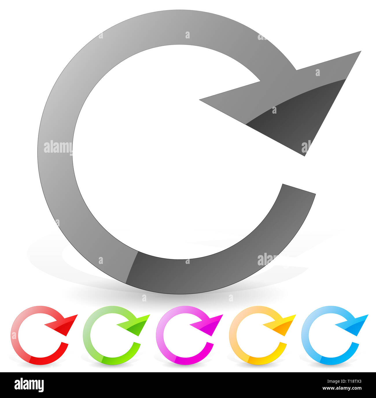 Circle arrow. Clockwise circular vector arrow for repeat, cycle ...