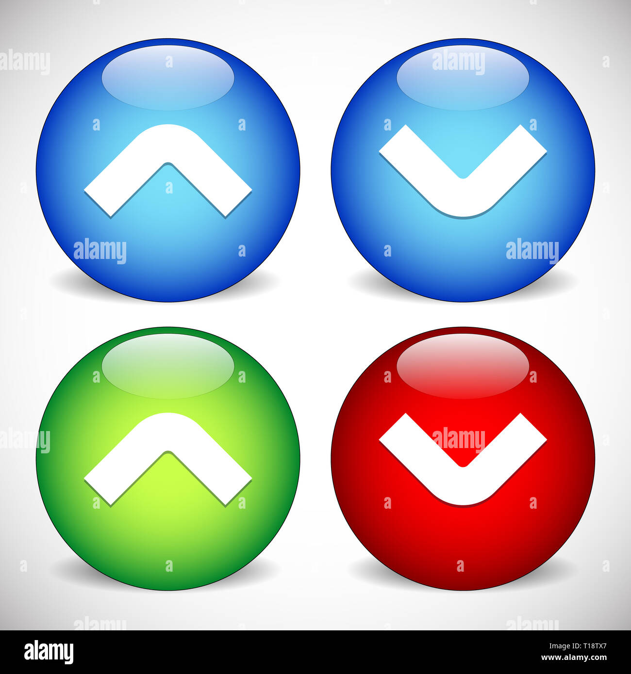 Arrow, Arrowhead Icons. Arrow buttons up and down Stock Photo - Alamy