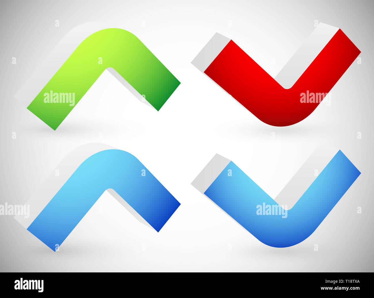Set of Modern, Rounded Arrowheads Stock Photo - Alamy