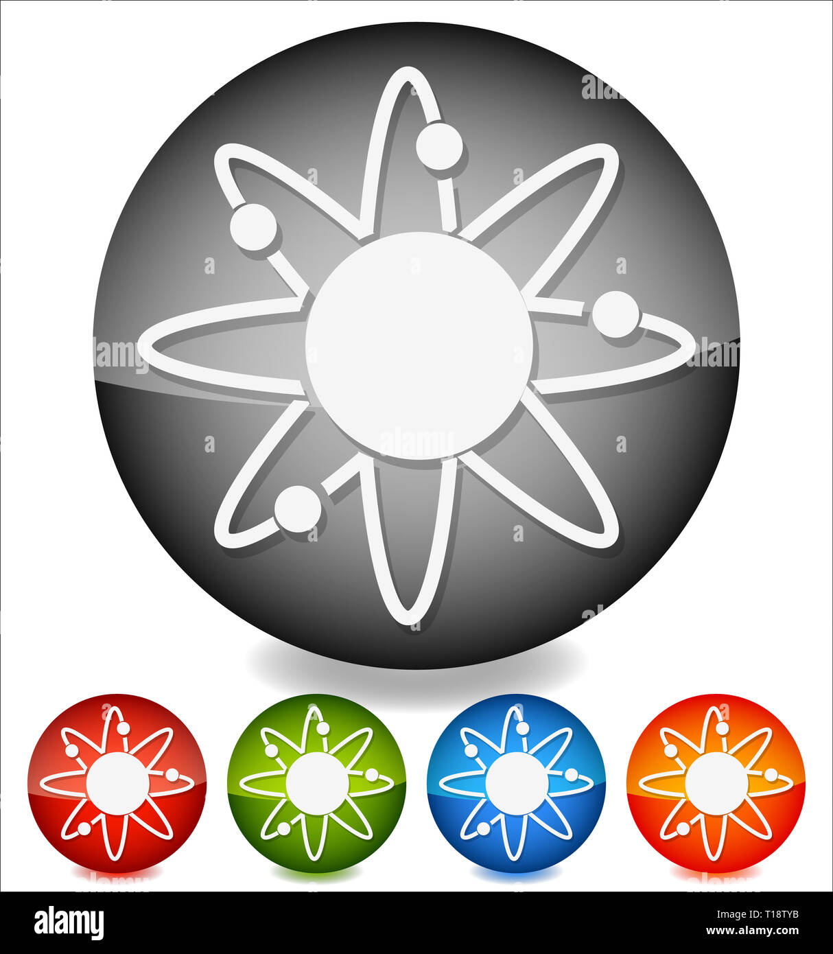 Atom, nucleus icon. Atom with orbiting electrons Stock Photo - Alamy
