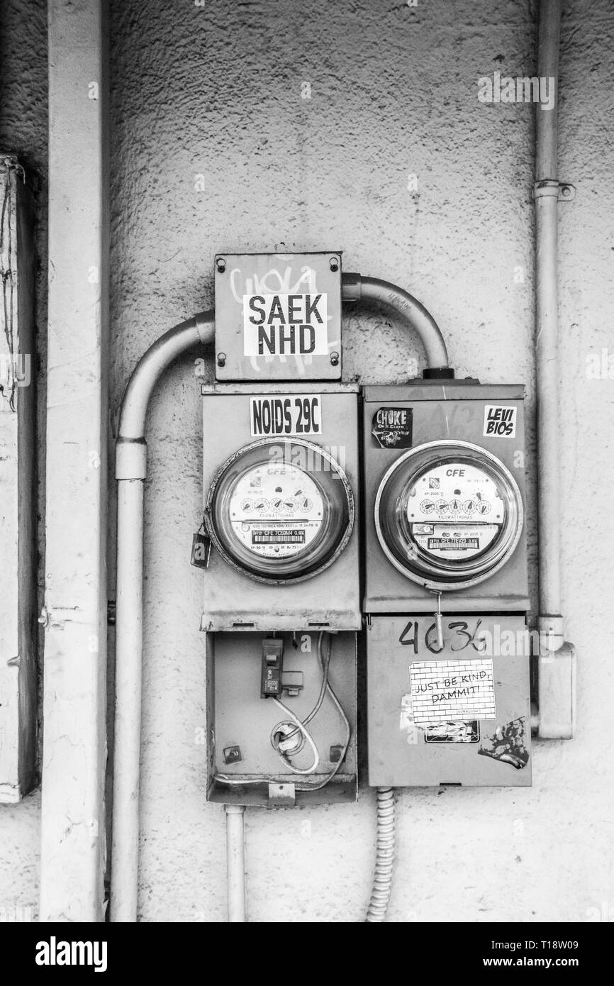 Electricity meters Black and White Stock Photos & Images - Alamy