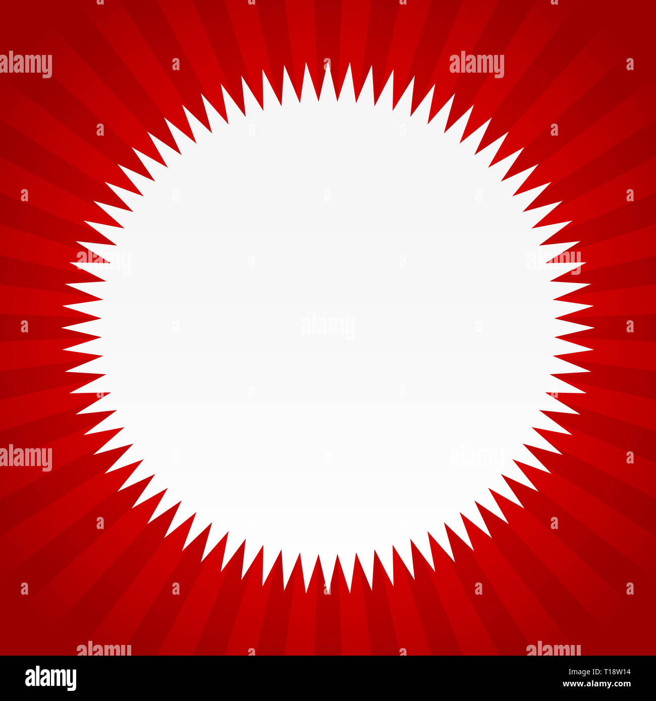 Empty spikey shape on red background Stock Photo - Alamy
