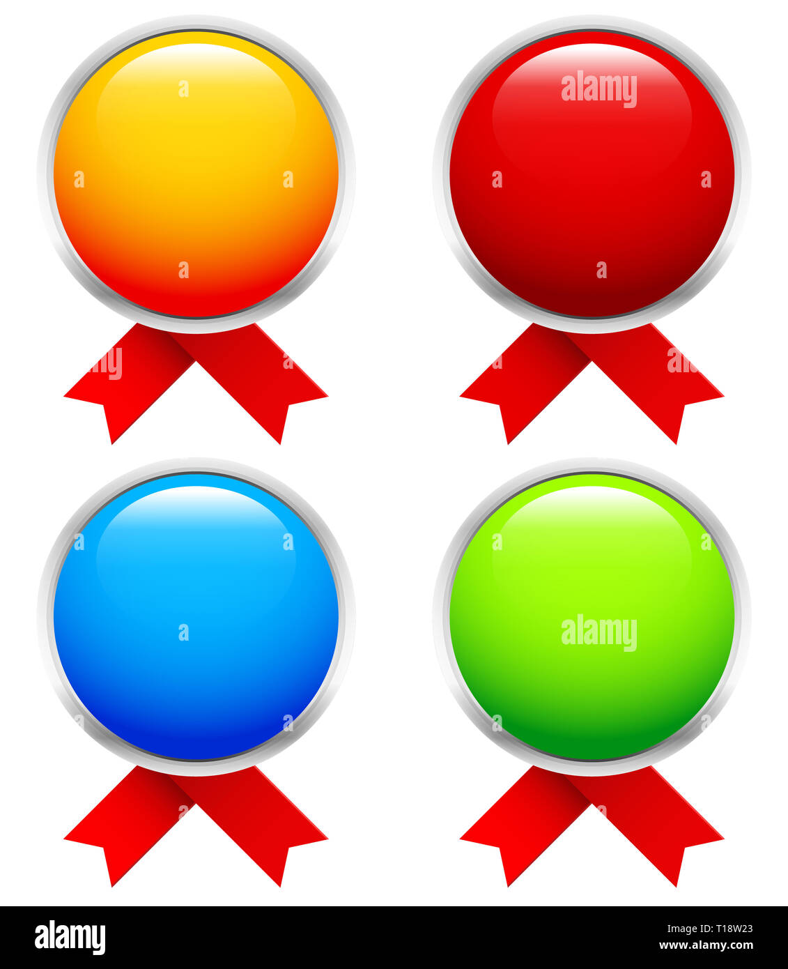 Bright, colorful badges Stock Photo - Alamy