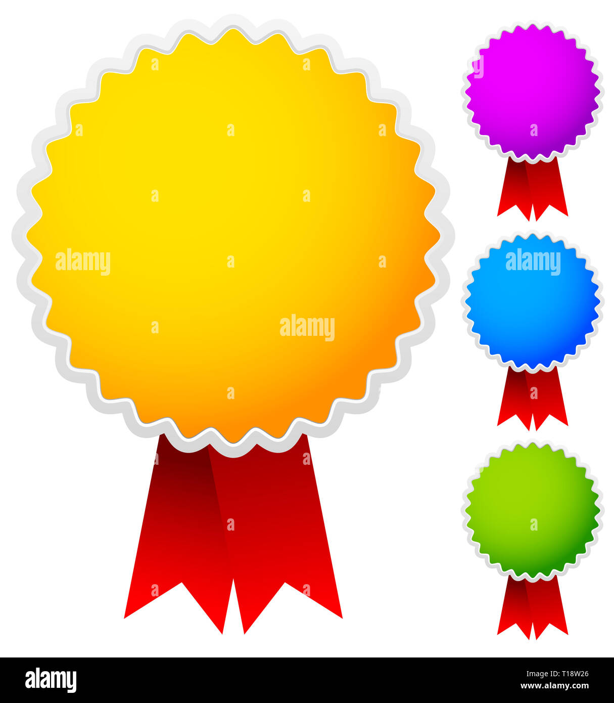 Bright, colorful badges Stock Photo - Alamy