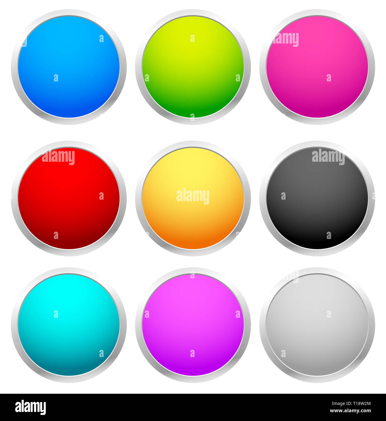 Colorful badges, empty circles Stock Photo - Alamy