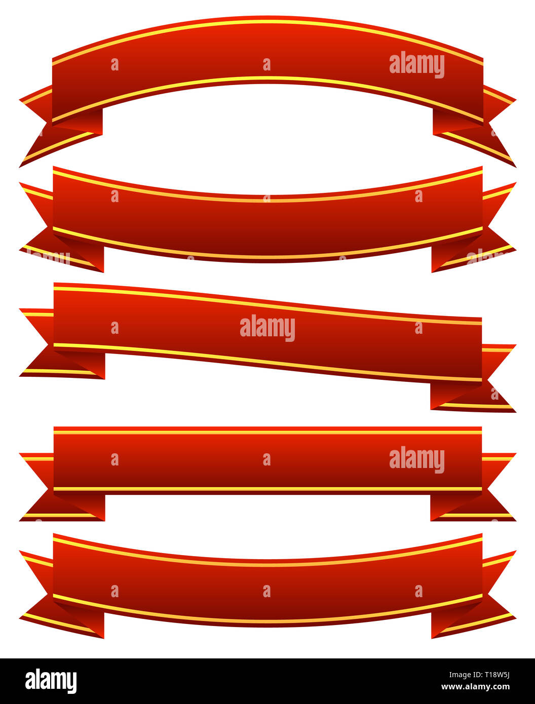 Different horizontal banners in classic red colors Stock Photo - Alamy