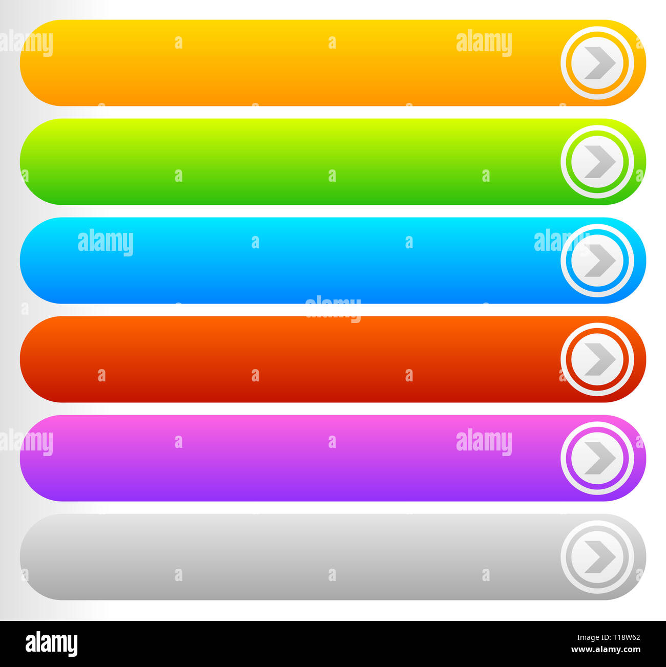 Colorful button/banner templates. Horizontal bars with blank space for ...