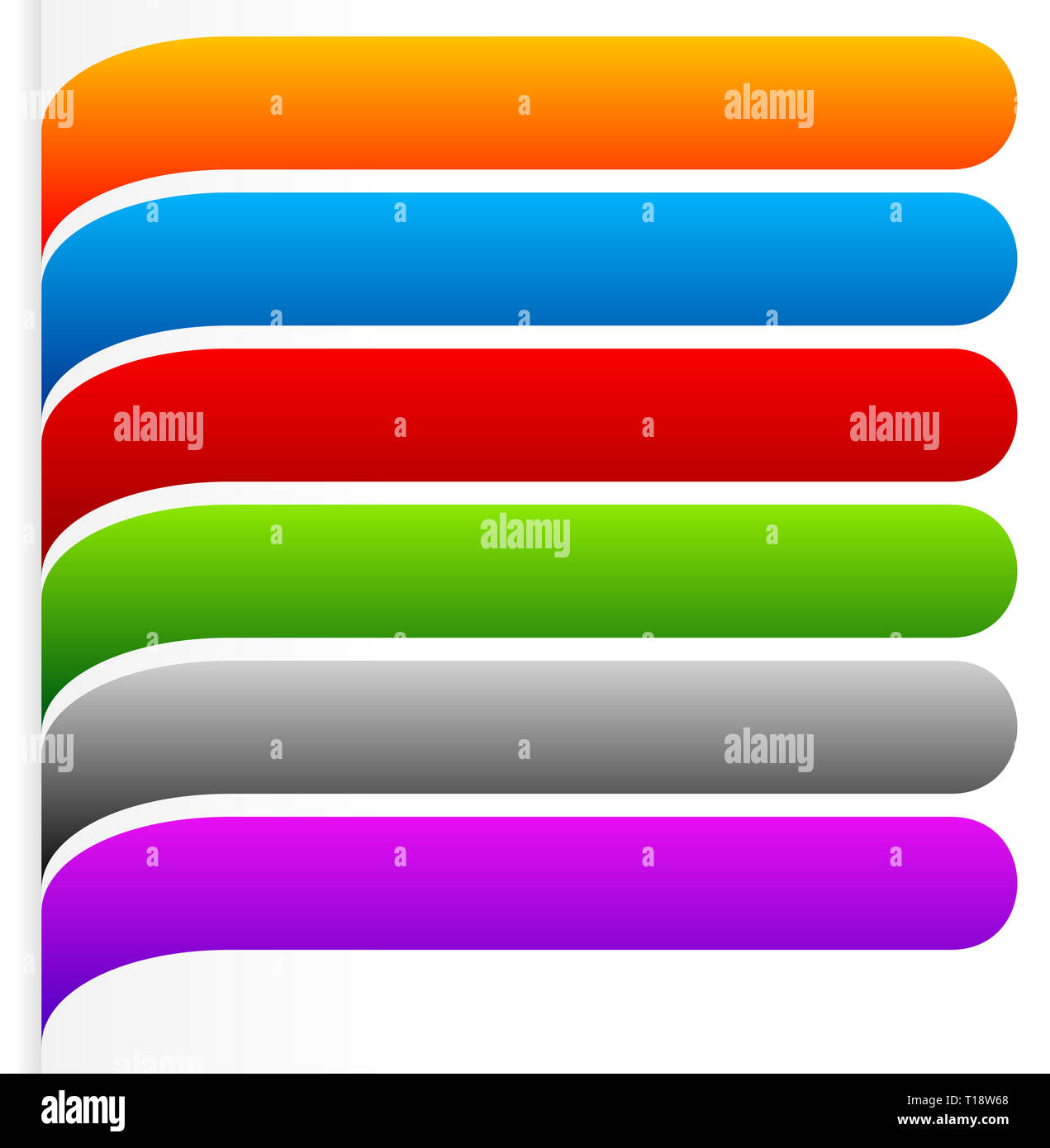 Banner, bookmark background curved at left edge. Editable vector Stock ...