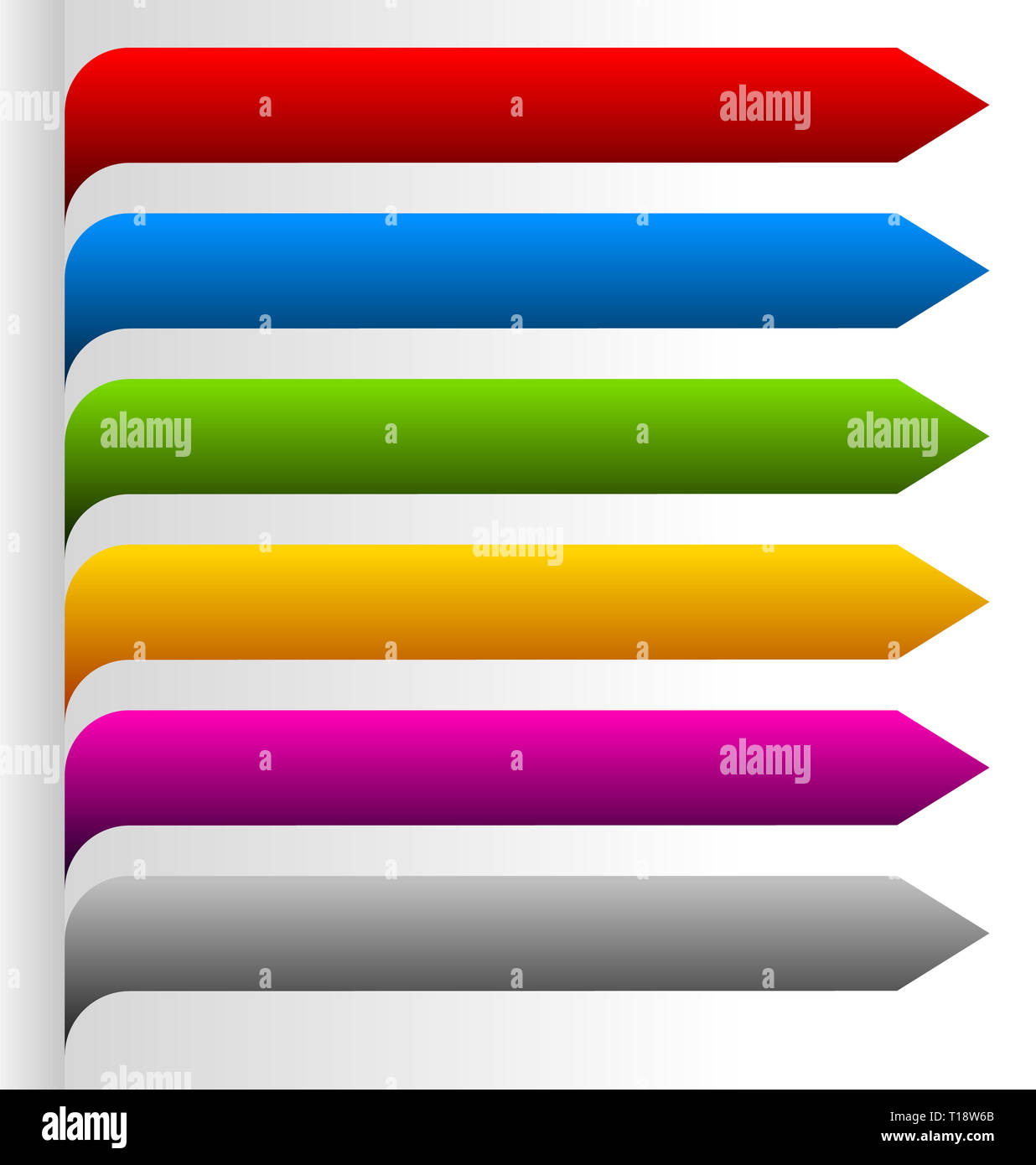 Set of bright, colorful oblong design elements. Vector graphics Stock ...