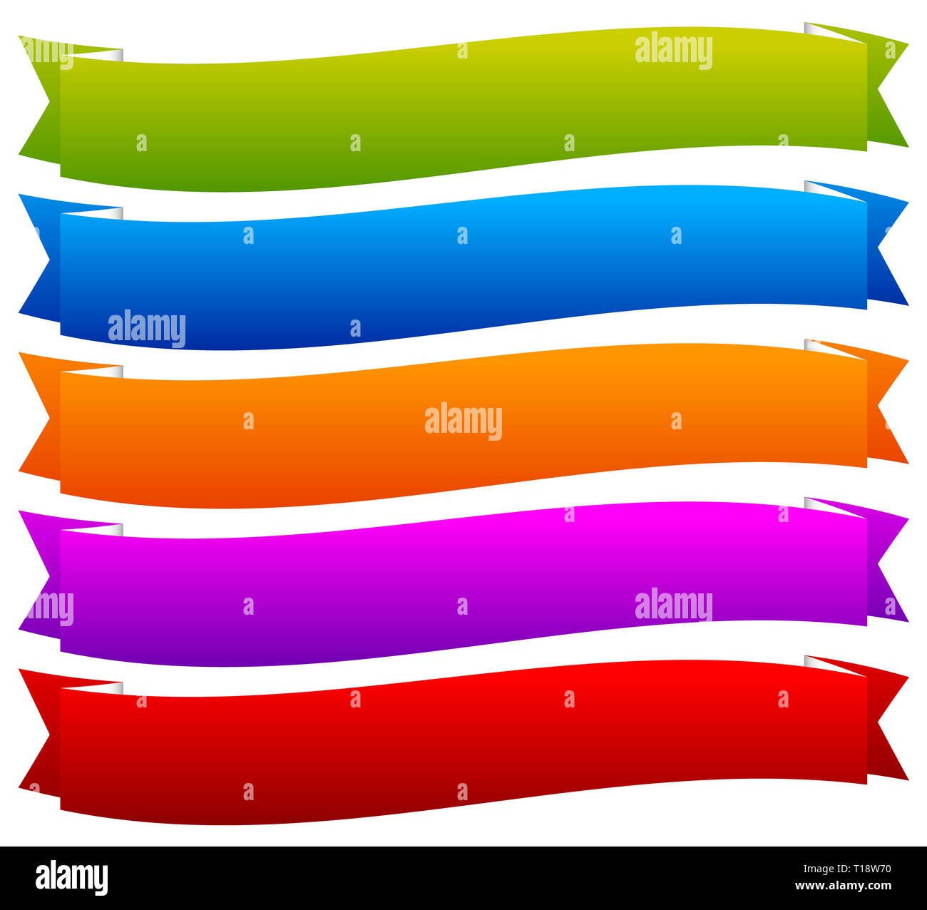 Colorful banner, ribbon or tape, band, strip templates with empty space ...