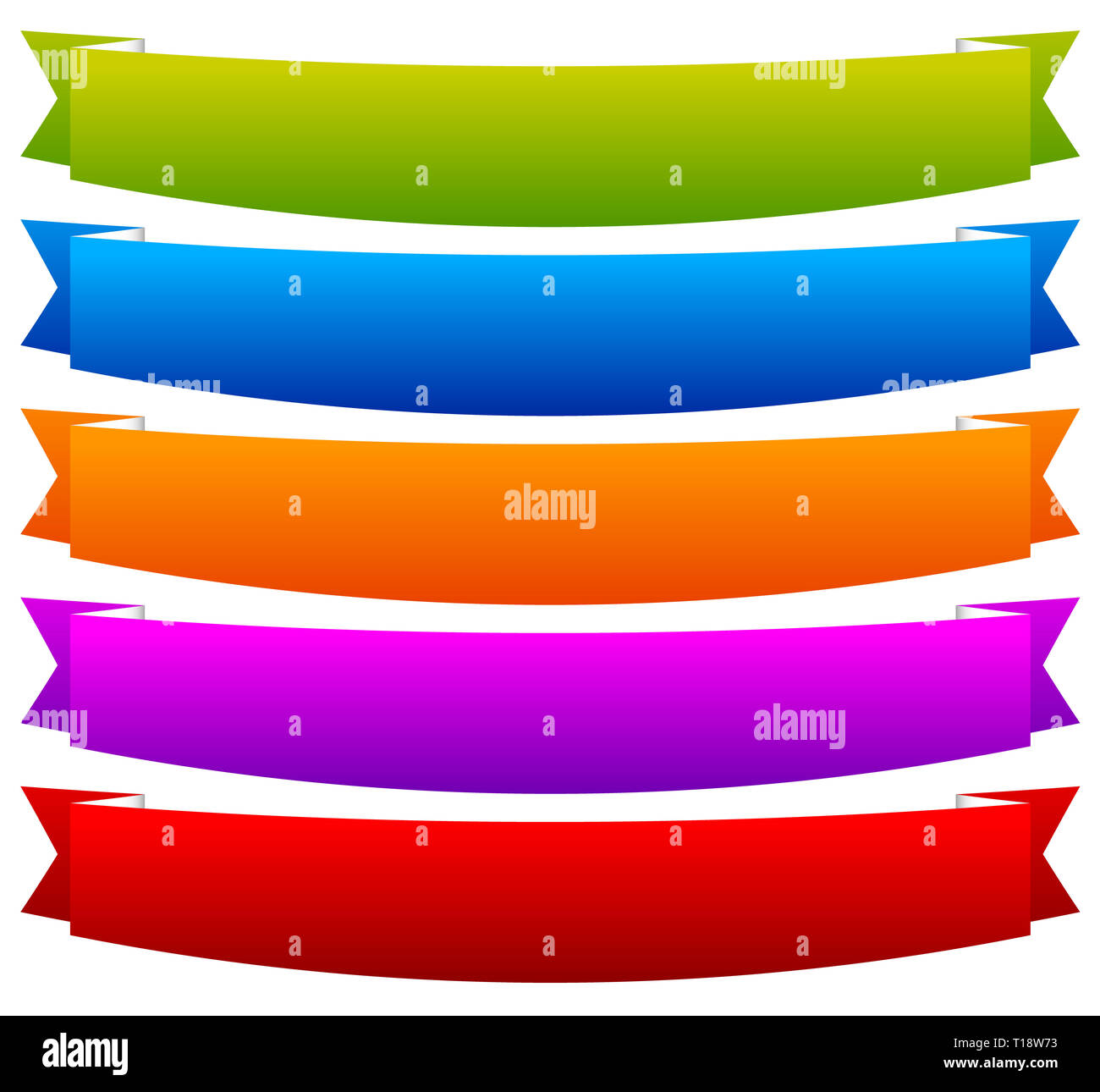 Colorful banner, ribbon or tape, band, strip templates with empty space ...