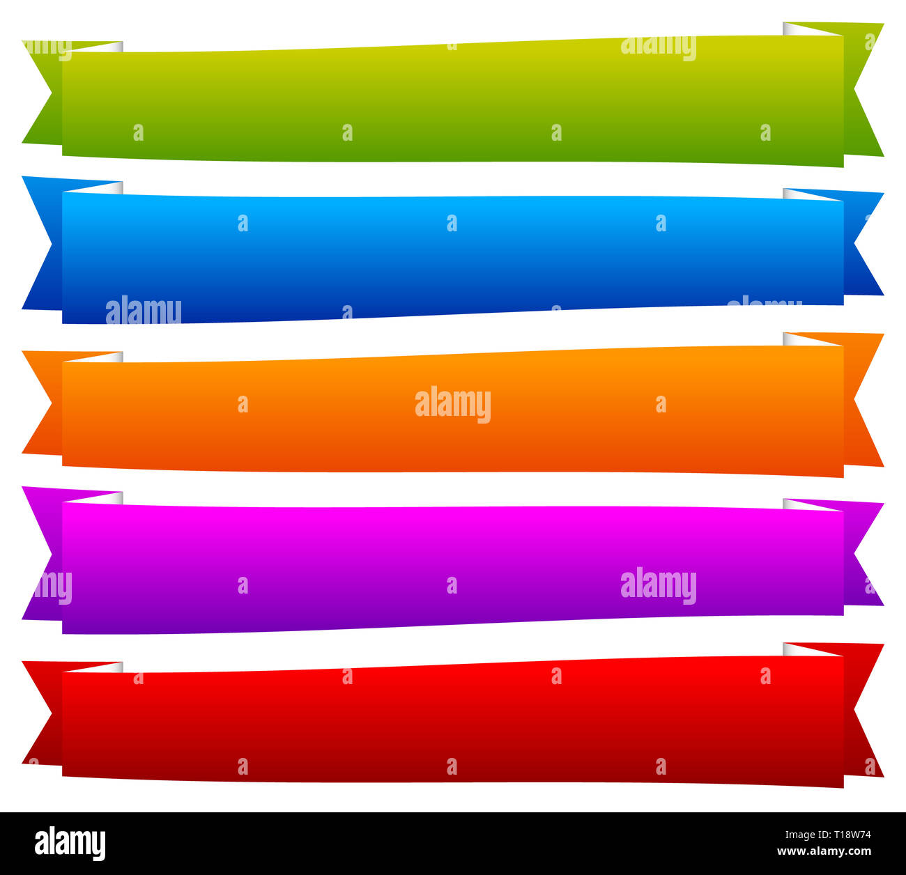 Colorful banner, ribbon or tape, band, strip templates with empty space ...