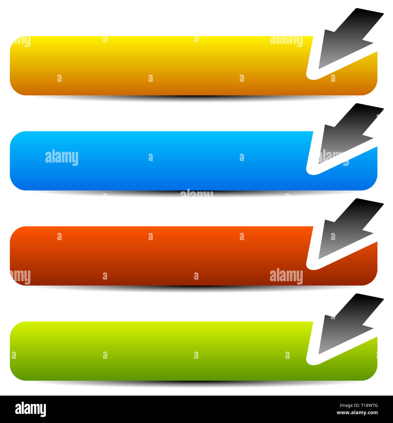 Eps 10 Vector Illustration of Horizontal buttons with arrows Stock ...