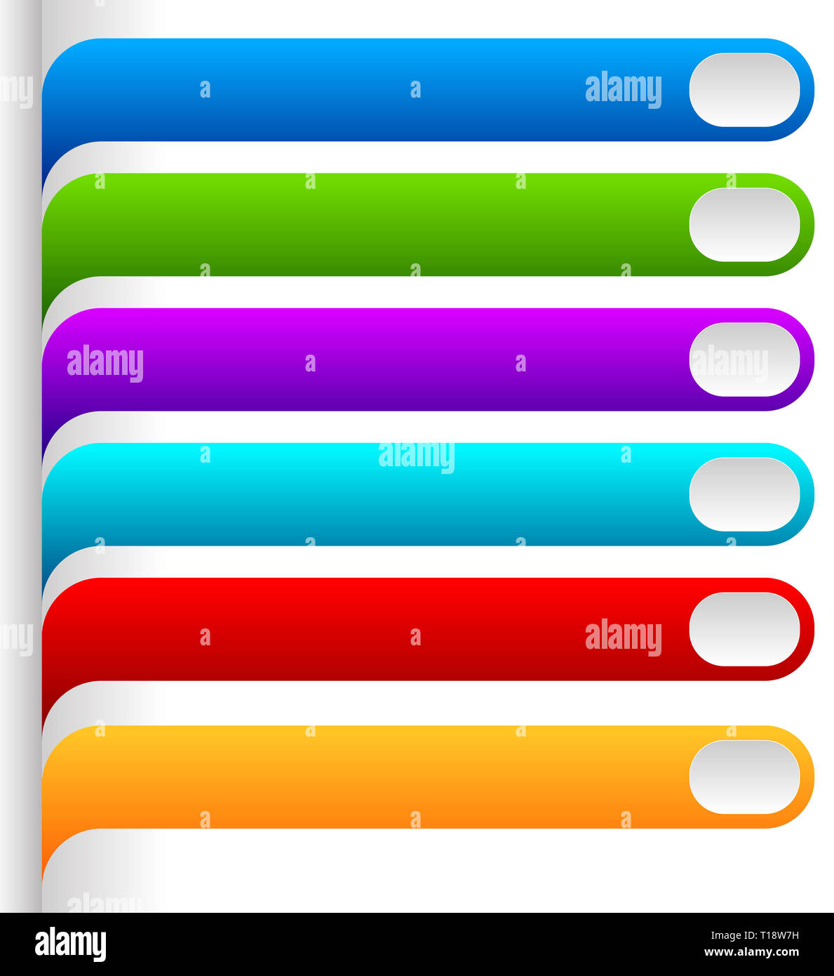 Set of bright, colorful oblong design elements. Vector graphics Stock ...