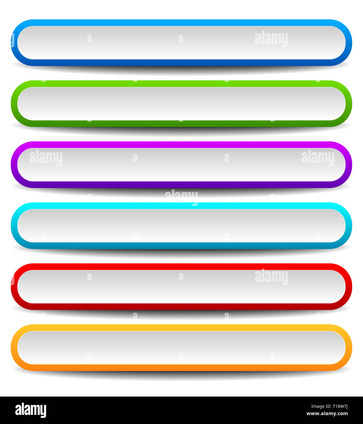 Set of bright, colorful oblong design elements. Vector graphics Stock ...