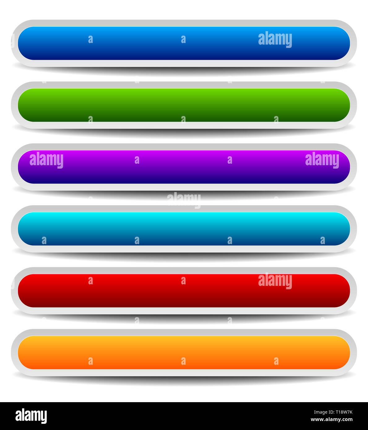 Set of bright, colorful oblong design elements. Vector graphics Stock ...