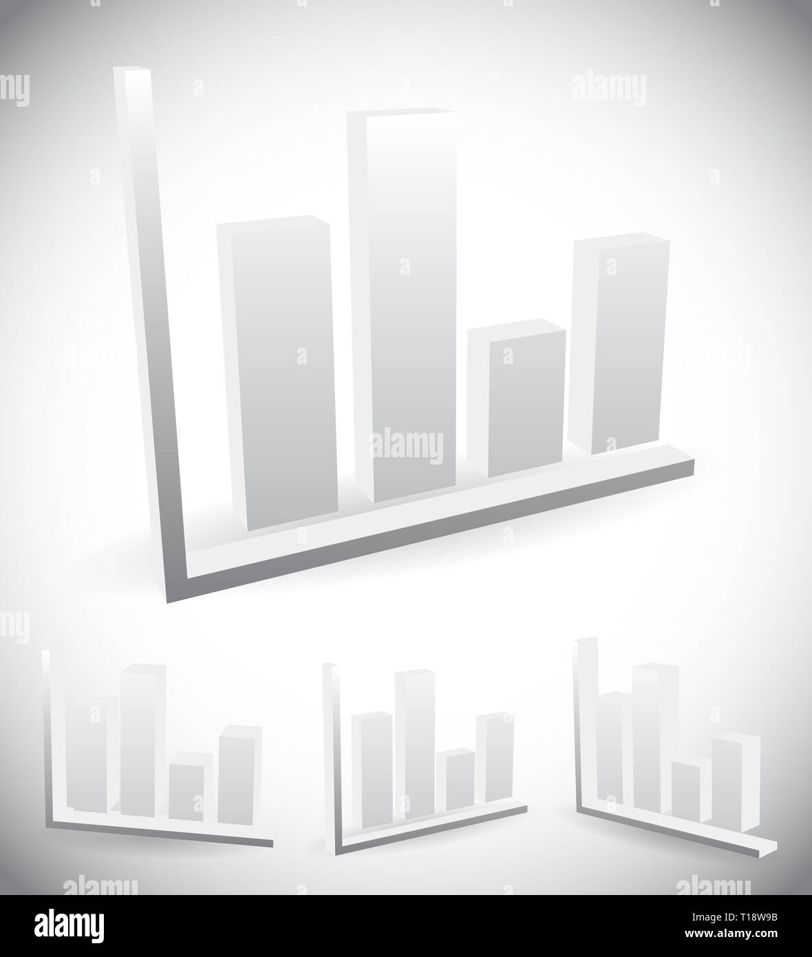 3d bar chart, bar graph elements, vector for presentation, statistics ...