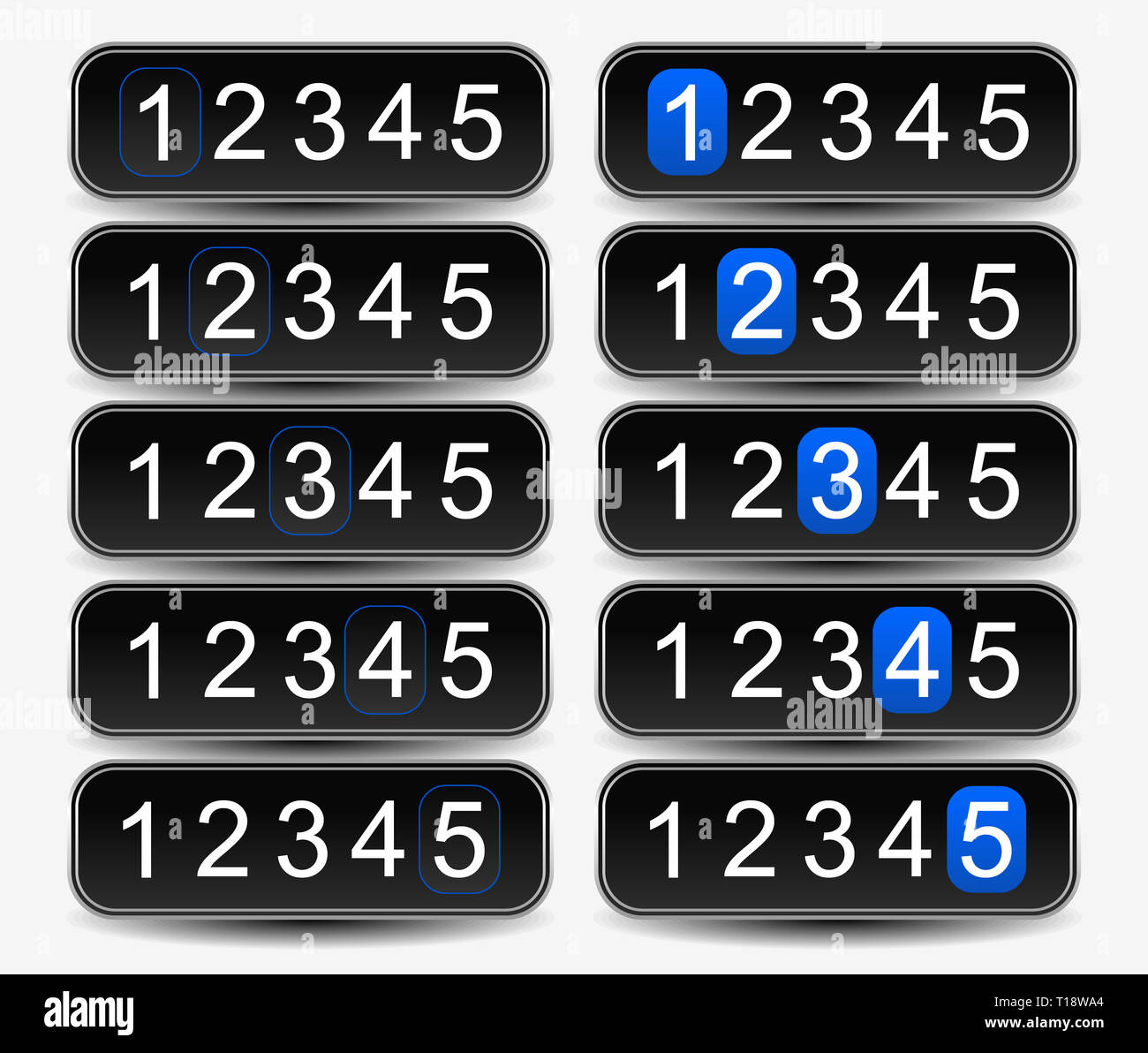 Rating elements with numbers Stock Photo - Alamy