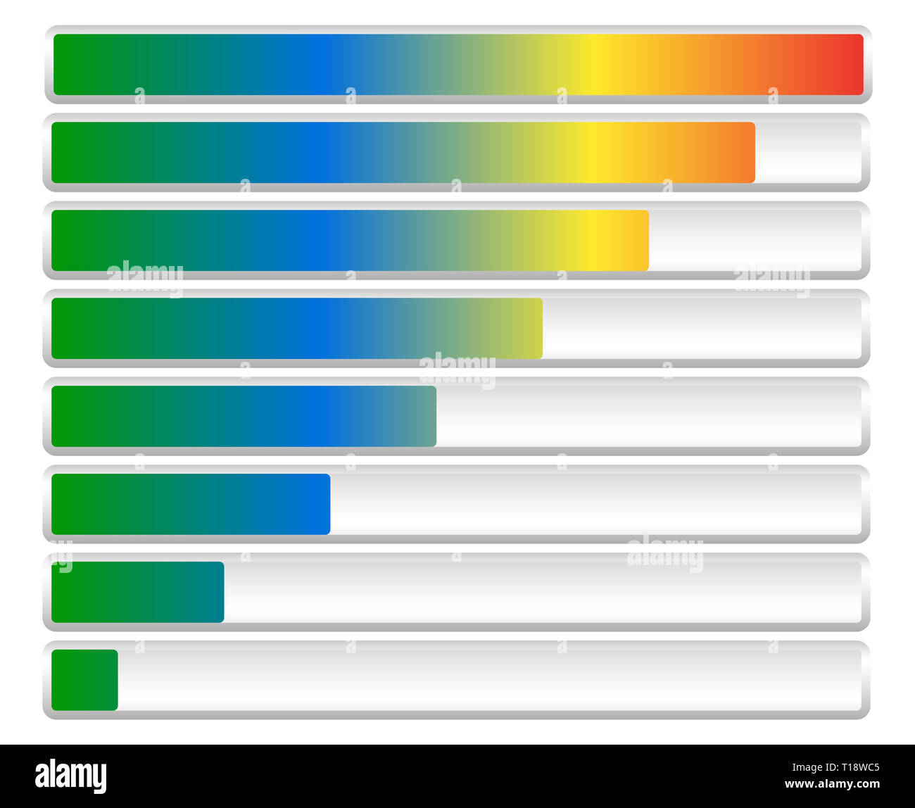 Horizontal progress loading bars red Cut Out Stock Images & Pictures ...