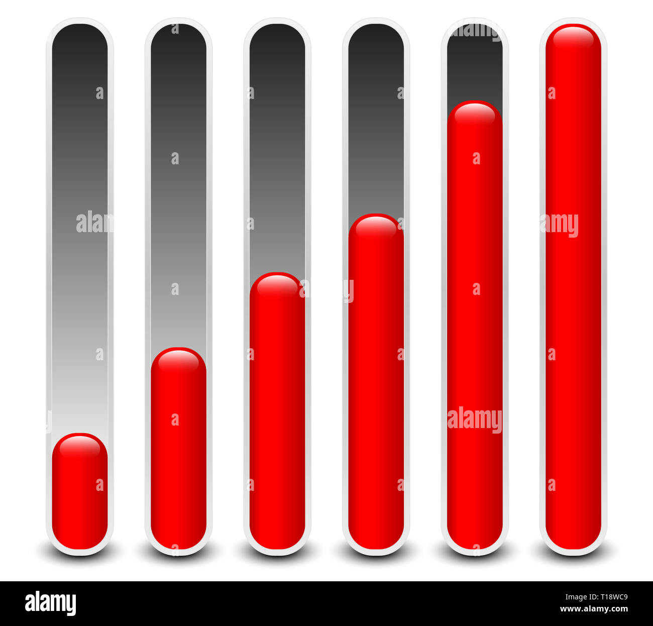 Stylish loading bars, meters, benchmark or level indicator elements ...