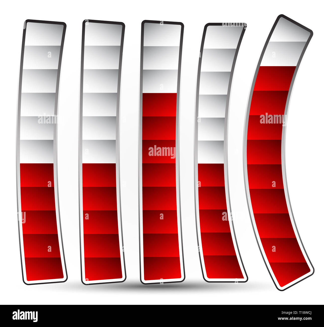 Stylish loading bars, meters, benchmark or level indicator elements ...