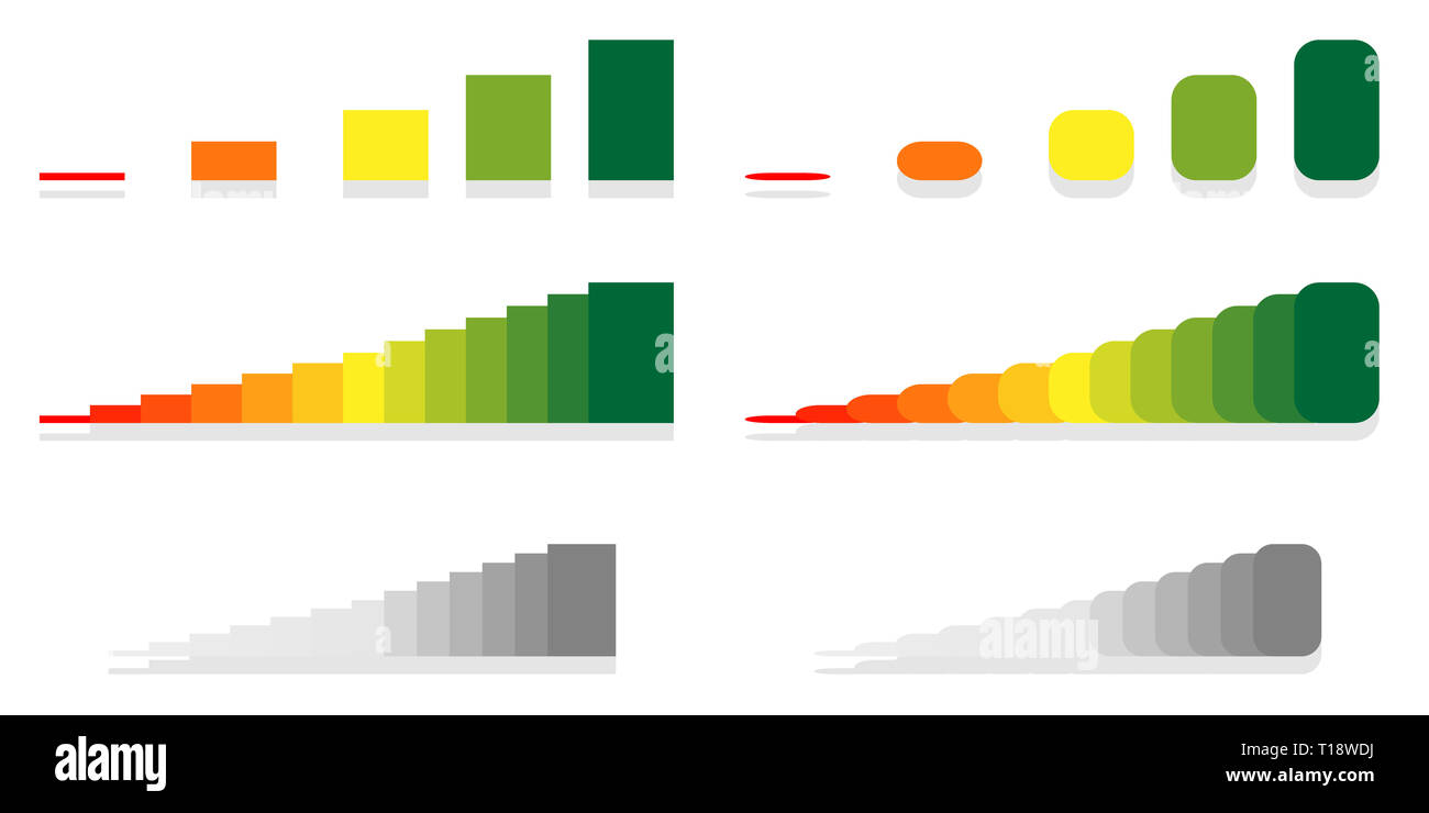 Level, progress indicators, battery level indicators. Editable vector ...