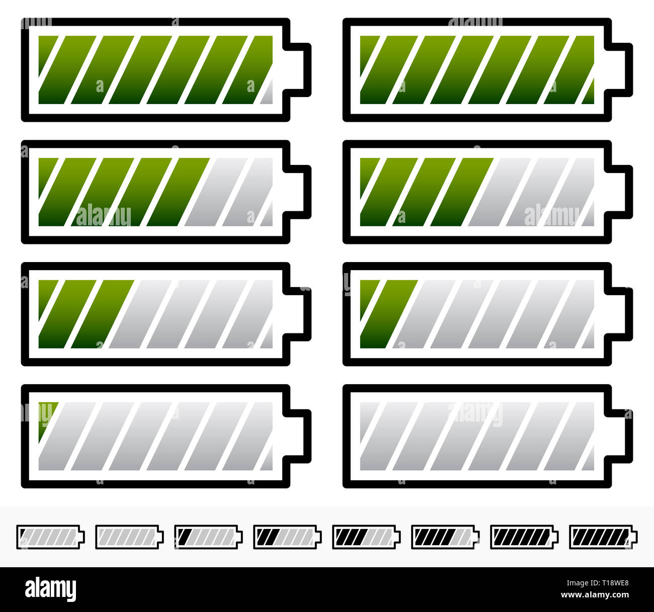 Eps 10 Vector Illustration of Battery Level Indicator Symbols / Battery ...