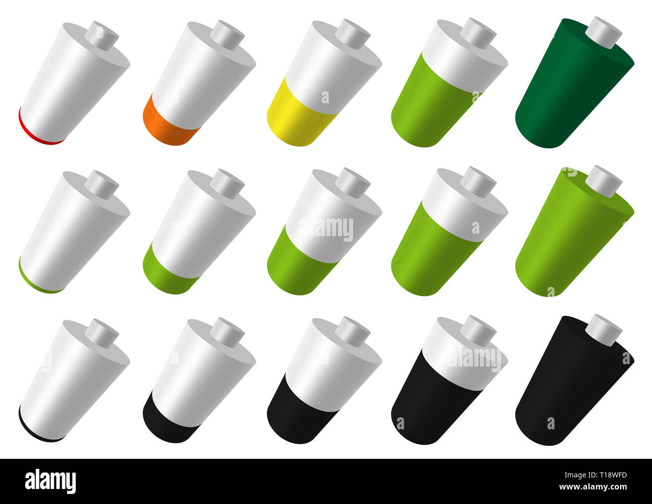 Level, progress indicators, battery level indicators. Editable vector ...