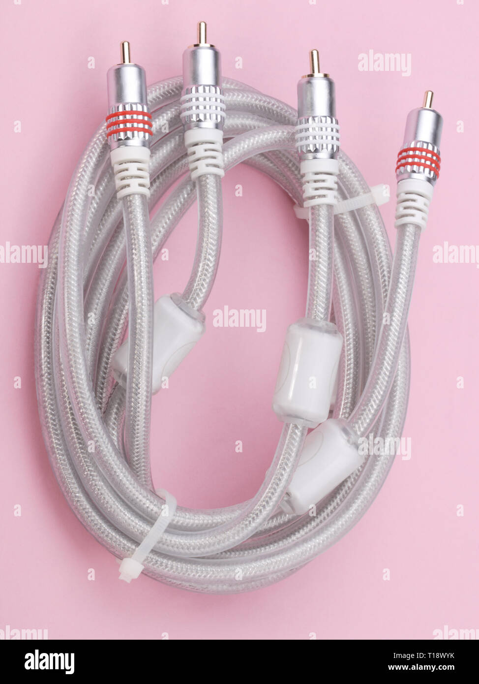 Interconnect Cable on Pink Background Stock Photo - Alamy