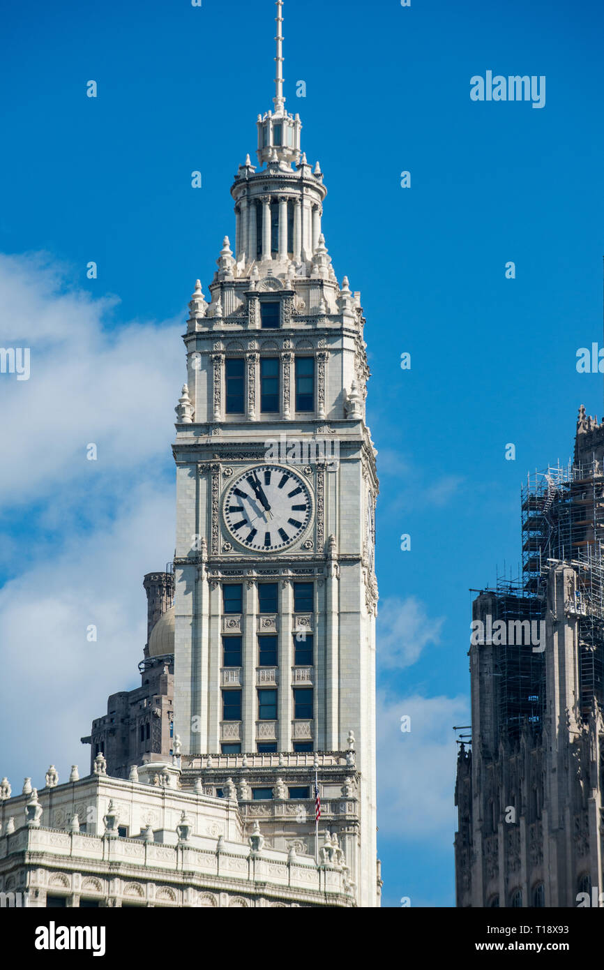 Chicago, IL, USA March 16, 2019: The Wrigley Building, one of America's ...