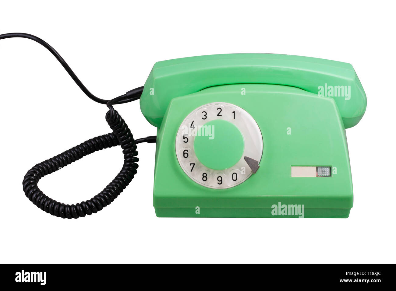Old Green Rotary Telephone isolated Stock Photo - Alamy