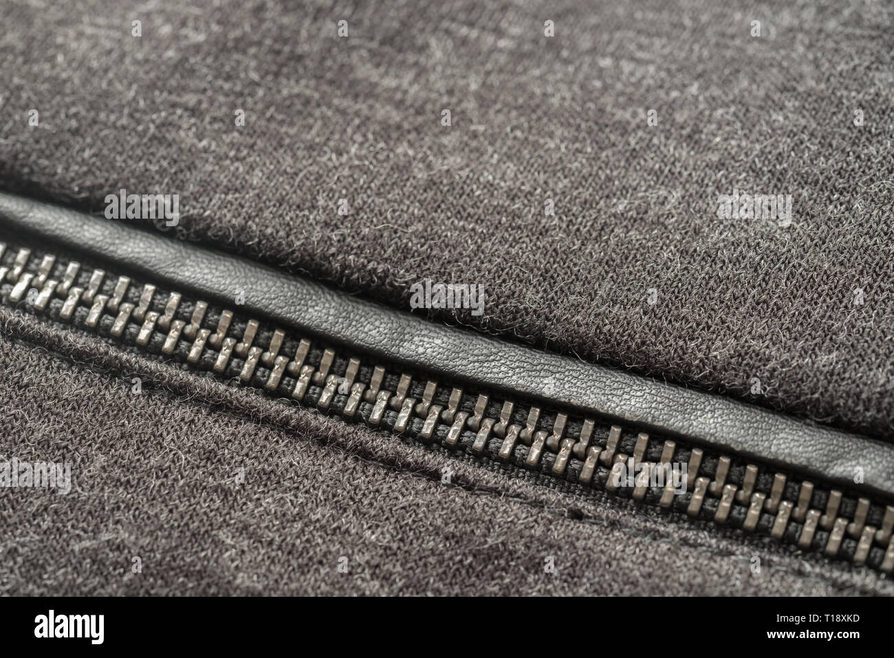 gray jersey textile dress with zipper detail Stock Photo - Alamy