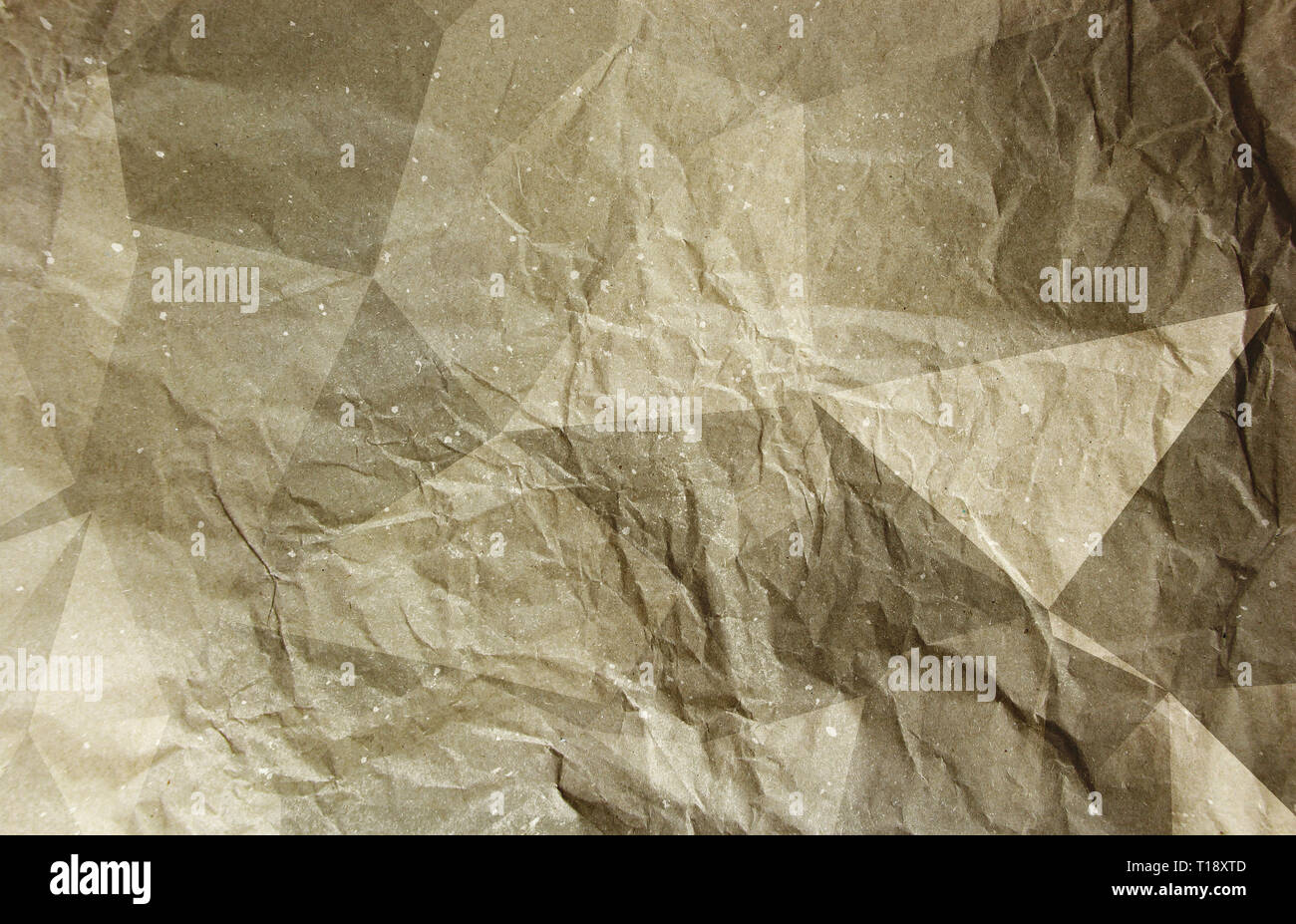 Abstract grunge crumpled paper background with geometric shapes Stock ...