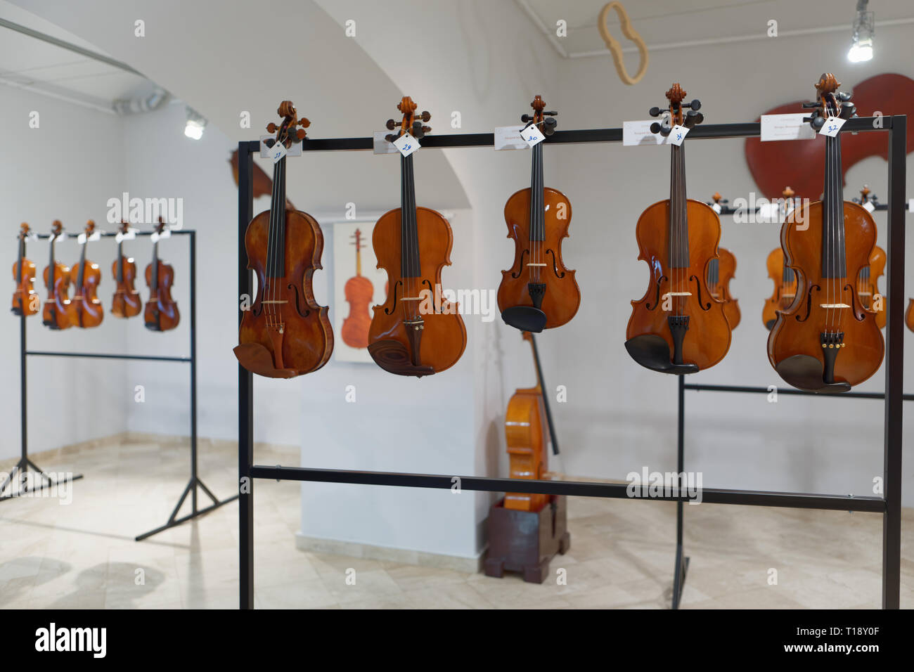 St. Petersburg, Russia - March 18, 2019: Musical instruments on the ...