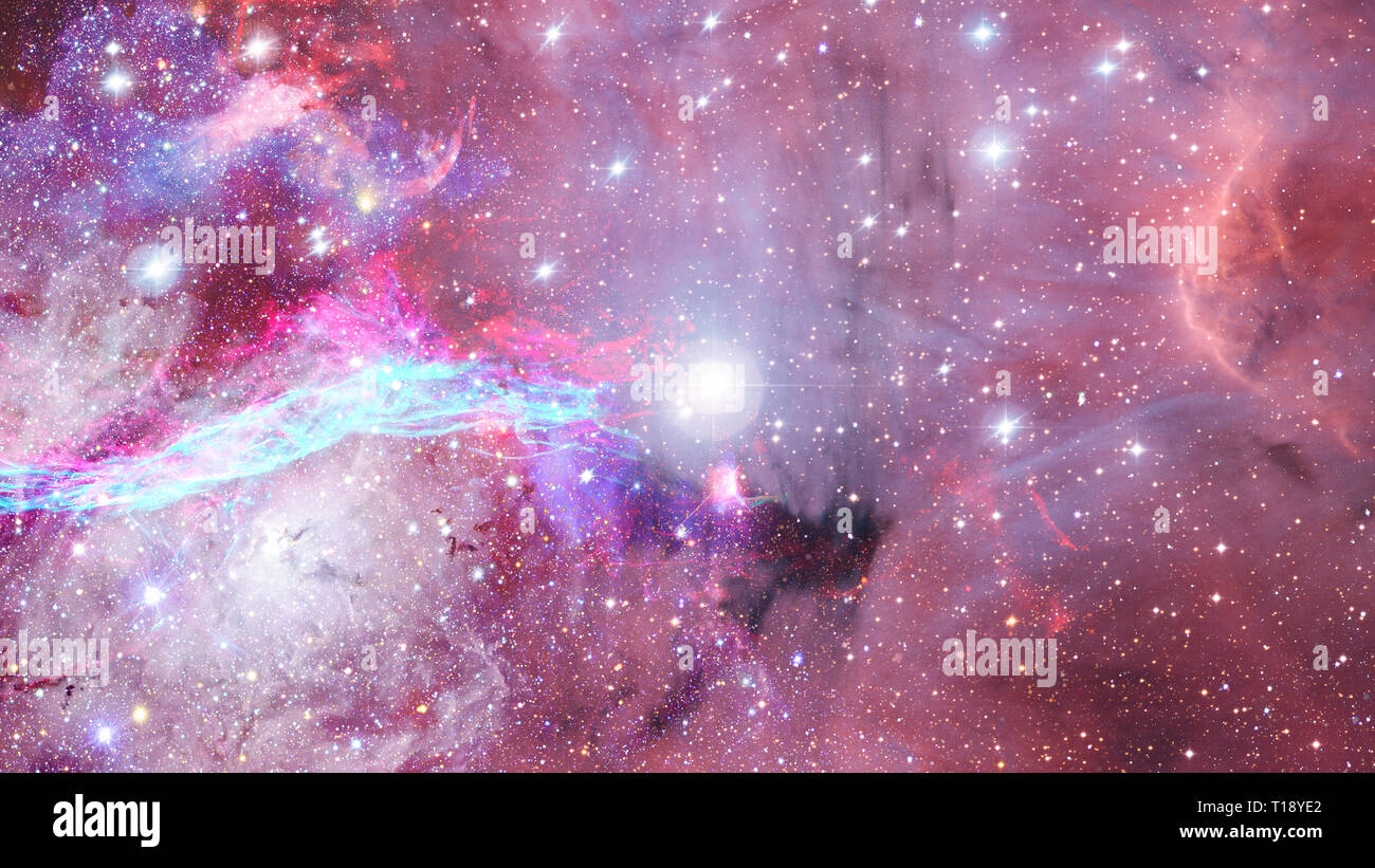 Nebula and galaxies in dark space. Open cluster. Elements of this image ...