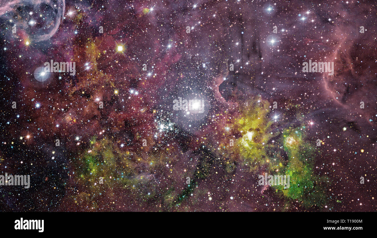 Colorful nebulas, galaxies and stars in deep space. Elements of this ...