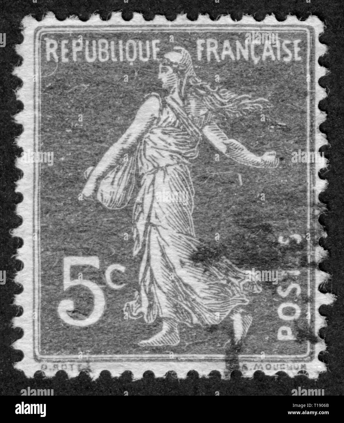Old france postage stamp Black and White Stock Photos & Images - Alamy