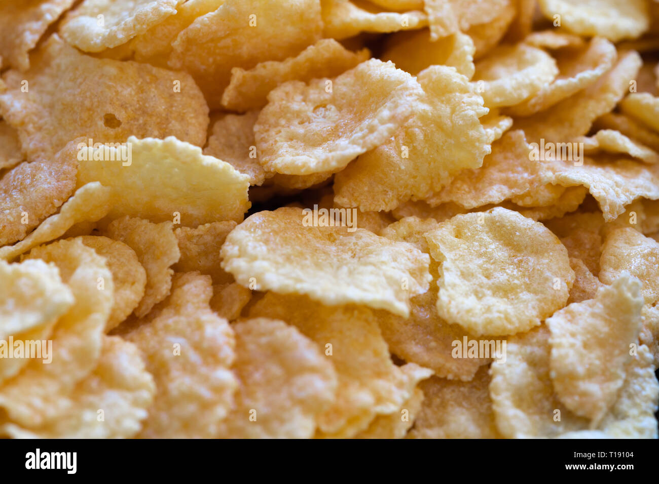 Close-up of yellow corn flakes Stock Photo - Alamy
