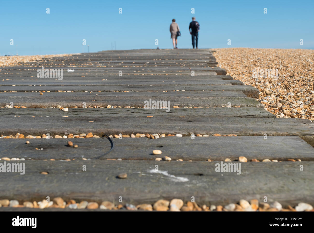 Folkestone beach broadwalk, off Marine Parade, Folkestone, Kent Stock ...