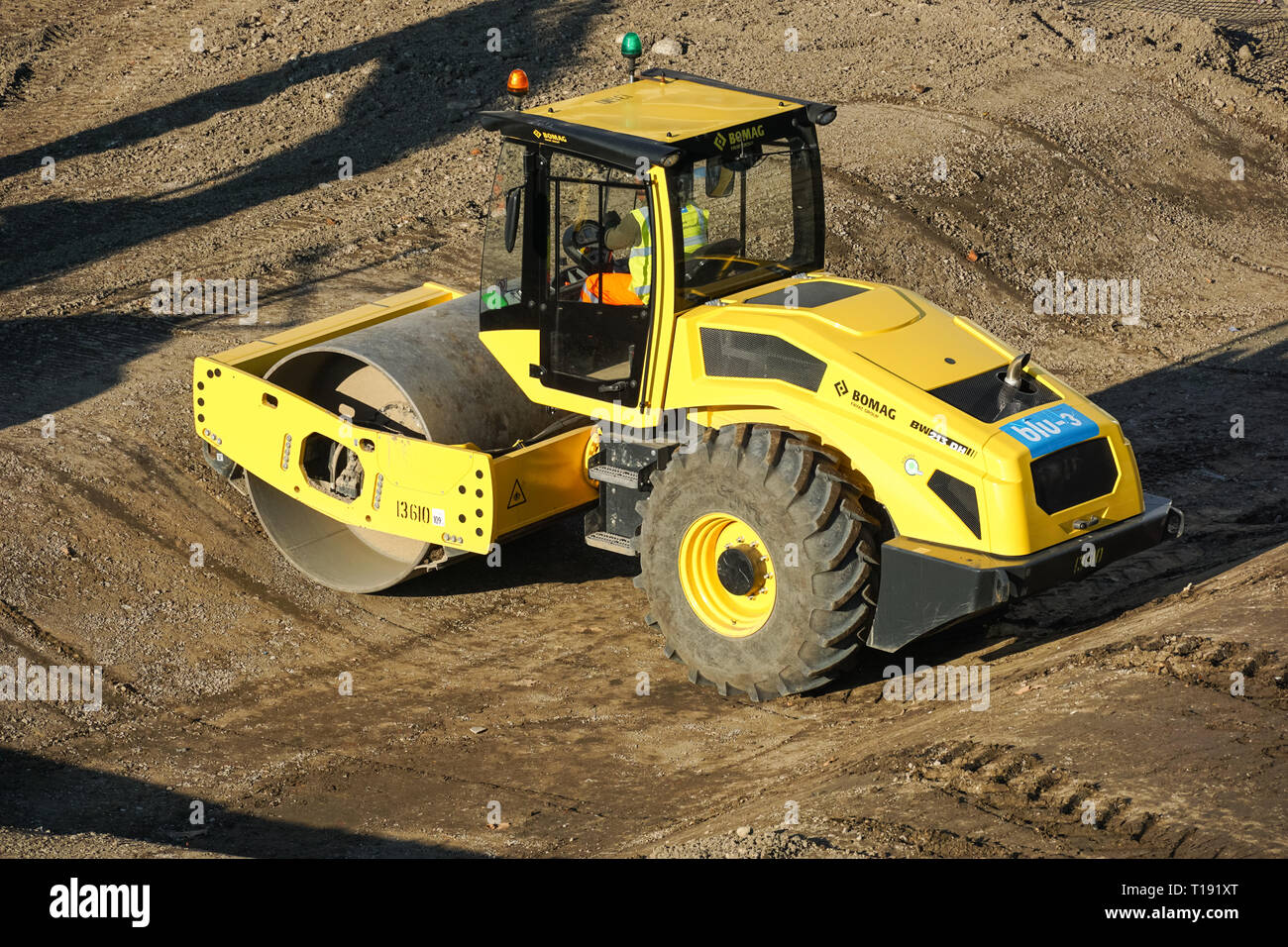 Road roller at work Stock Photo - Alamy